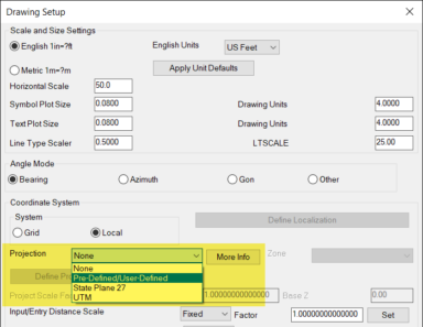 Carlson Software - Changes to Projections and Zones
